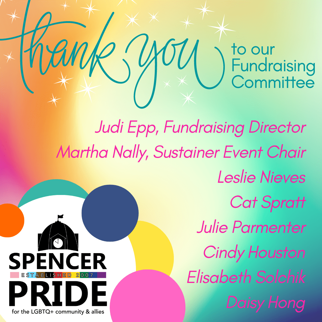 Thank You To Our Sustainers! – Spencer Pride