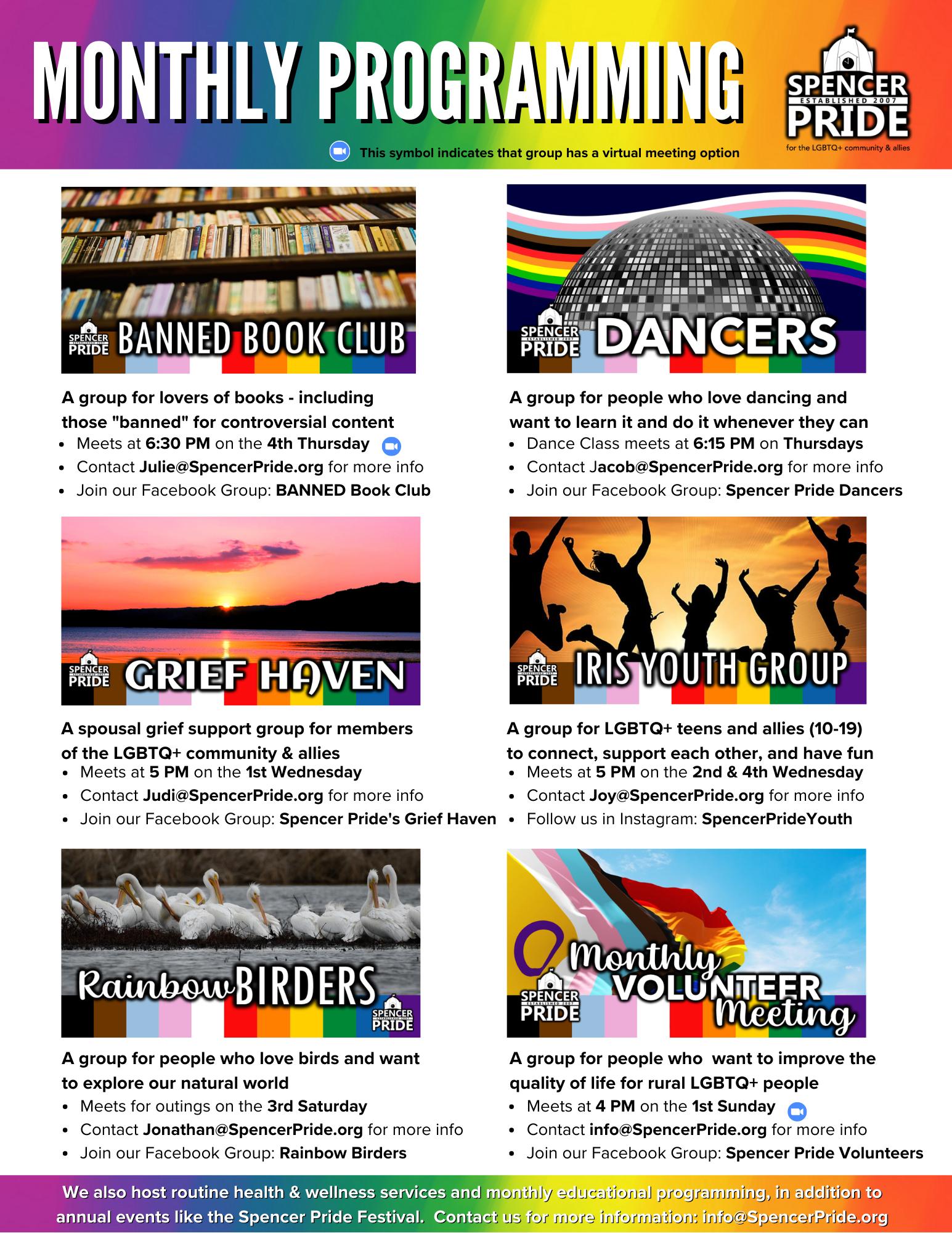 Monthly Programs – Spencer Pride